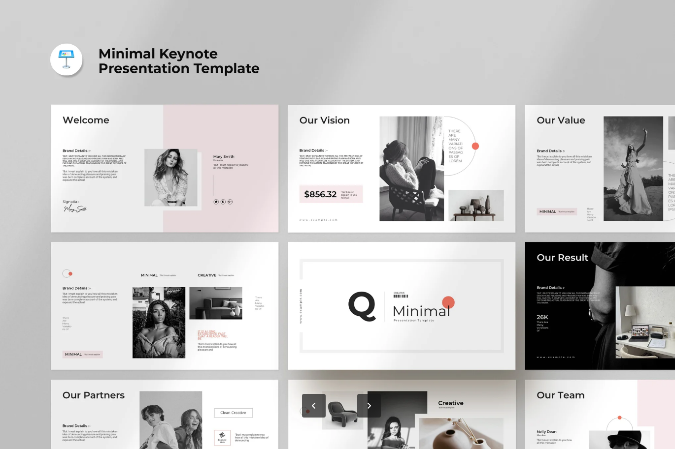 极简风Keynote模板20页可编辑企业品牌PPT演示文稿苹果幻灯片设计Minimal Keynote Presentation Template下载 _ 果觅网（gooodme）